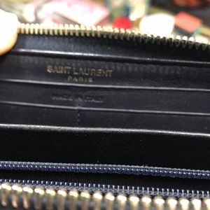 Yves Saint Laurent | Bags | Ysl Zip Around Wallet With Gold Hardware ...